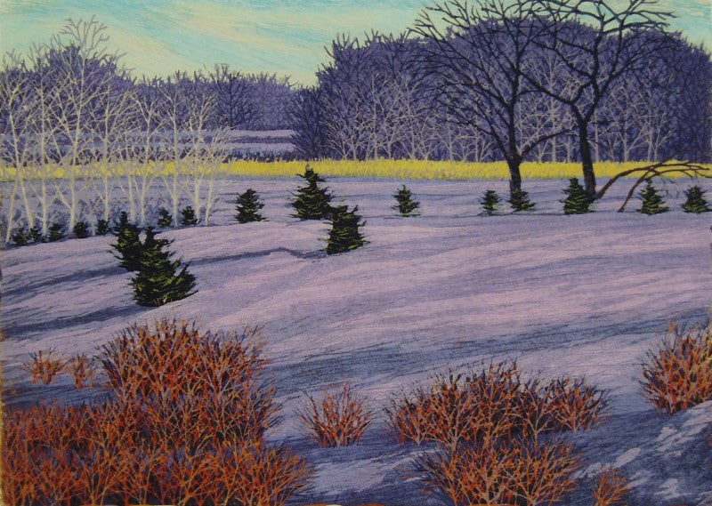 "Snowy Meadow" by Gordon Mortensen - Limited Edition Landscape Reducti