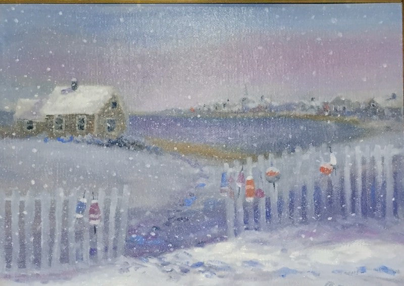 "Cape Cod Snowfall" by Rowenna Anderson - Oil Painting