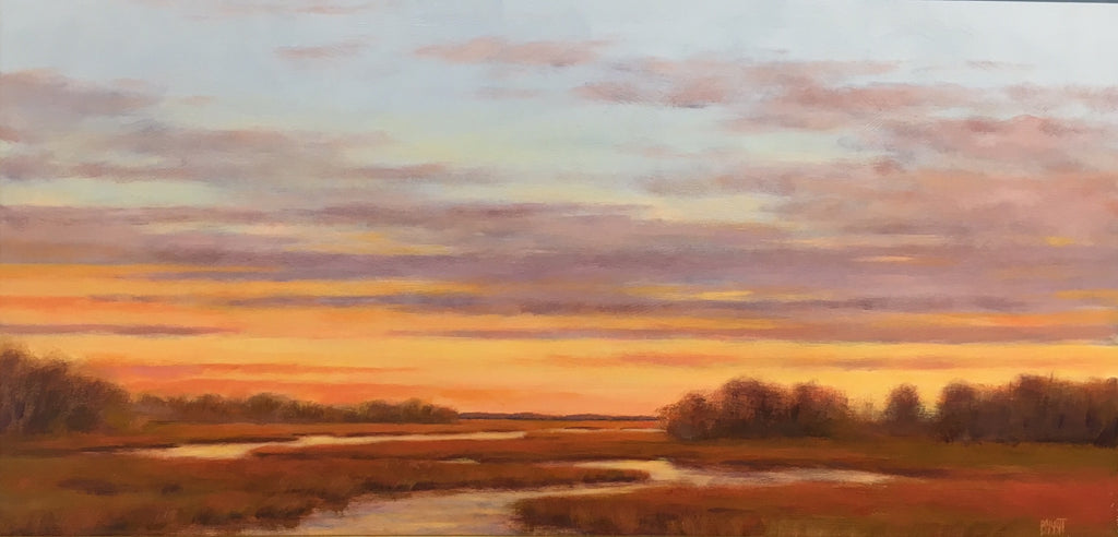 "Marsh at Dusk" by Margaret Babbitt - Coastal Acrylic Painting