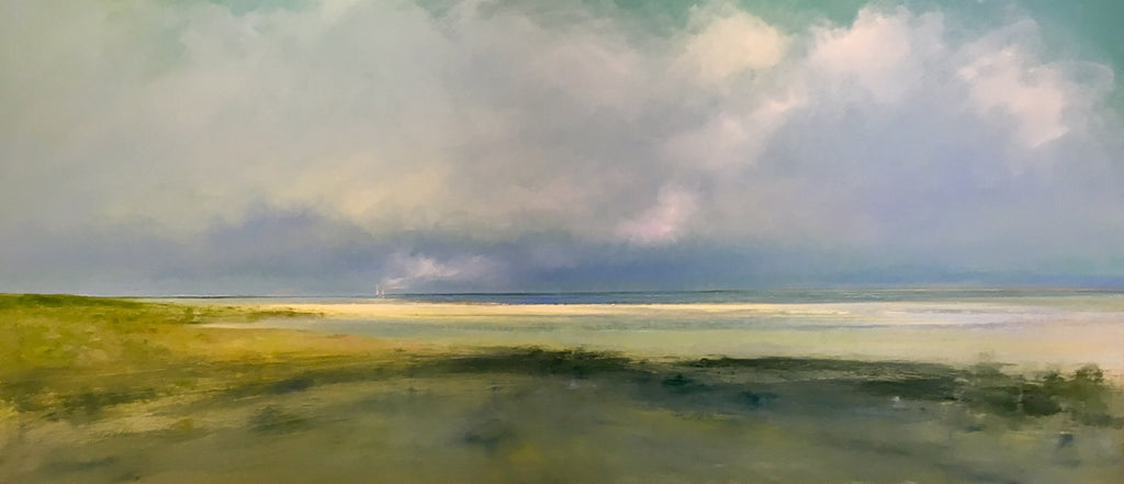 "Twin Sails" by Michael Marrinan - Large Transitional Coastal Beach Oi