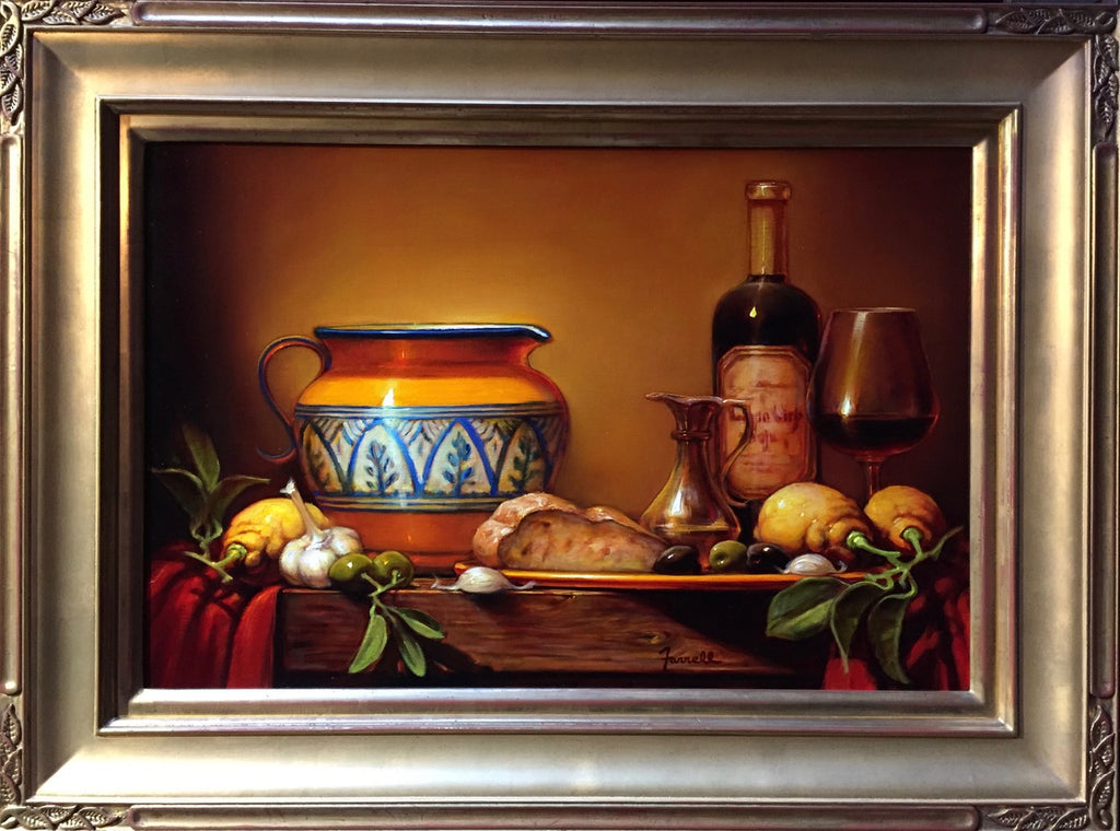 "Velazquez's Table" by Sean Farrell - Vibrant Still Life Oil Painting
