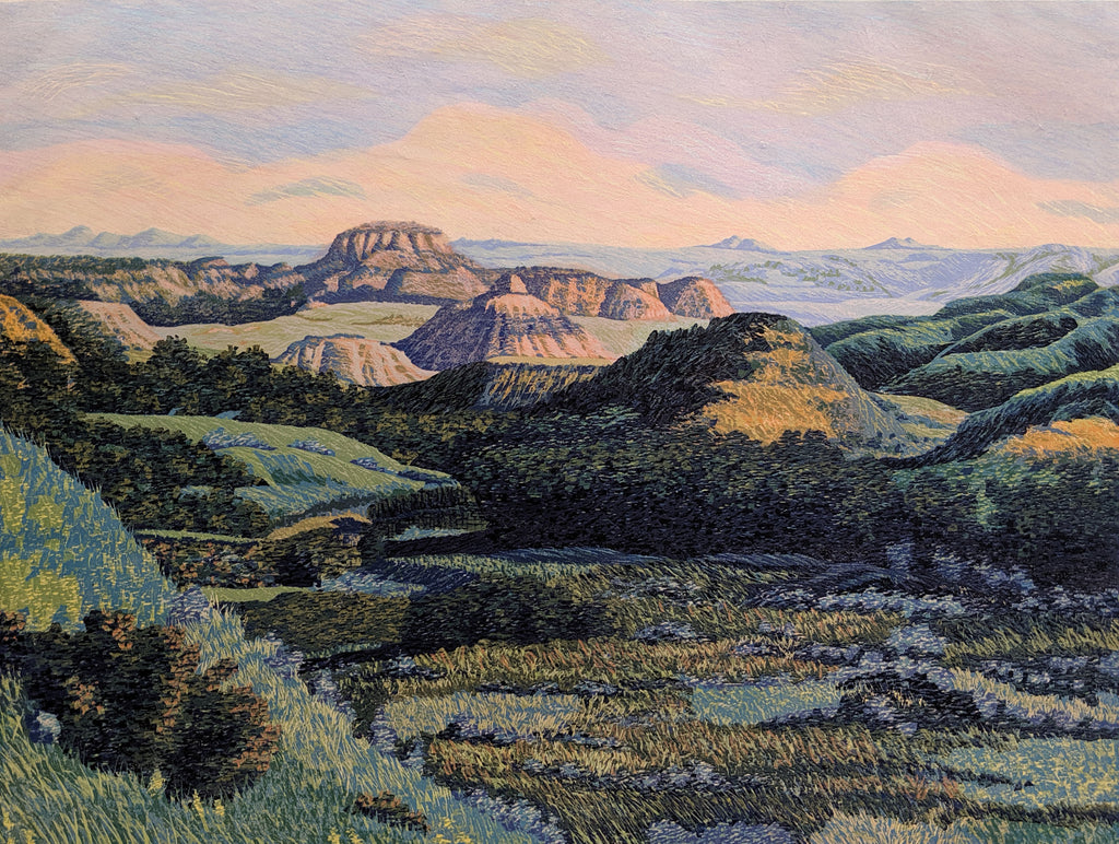 Dakota - Reduction Woodcut Print by Gordon Mortensen